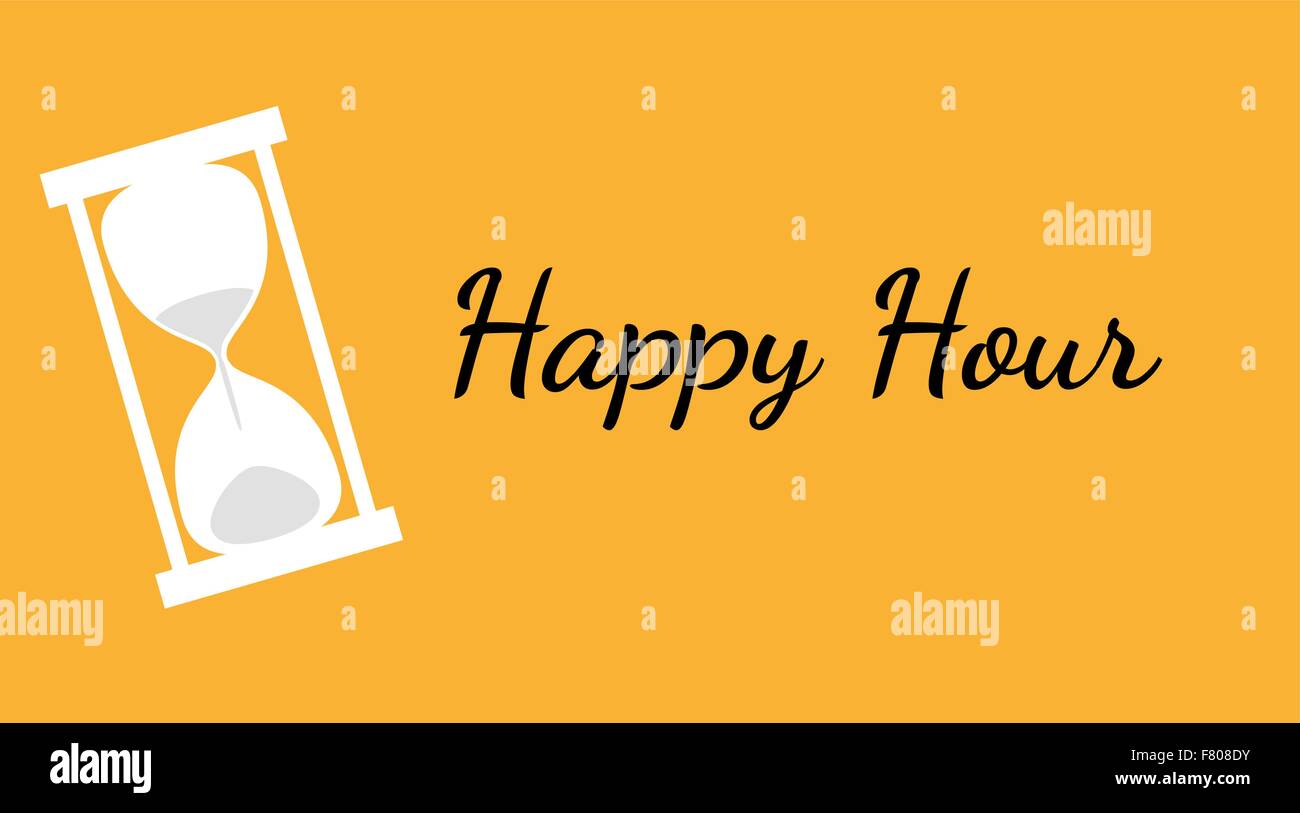 happy hour background with clock Stock Vector Image & Art - Alamy