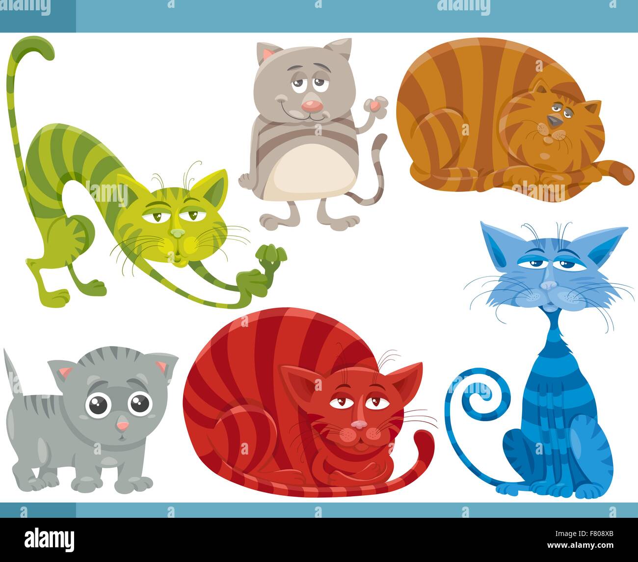funny cats cartoon illustration set Stock Vector Image & Art - Alamy