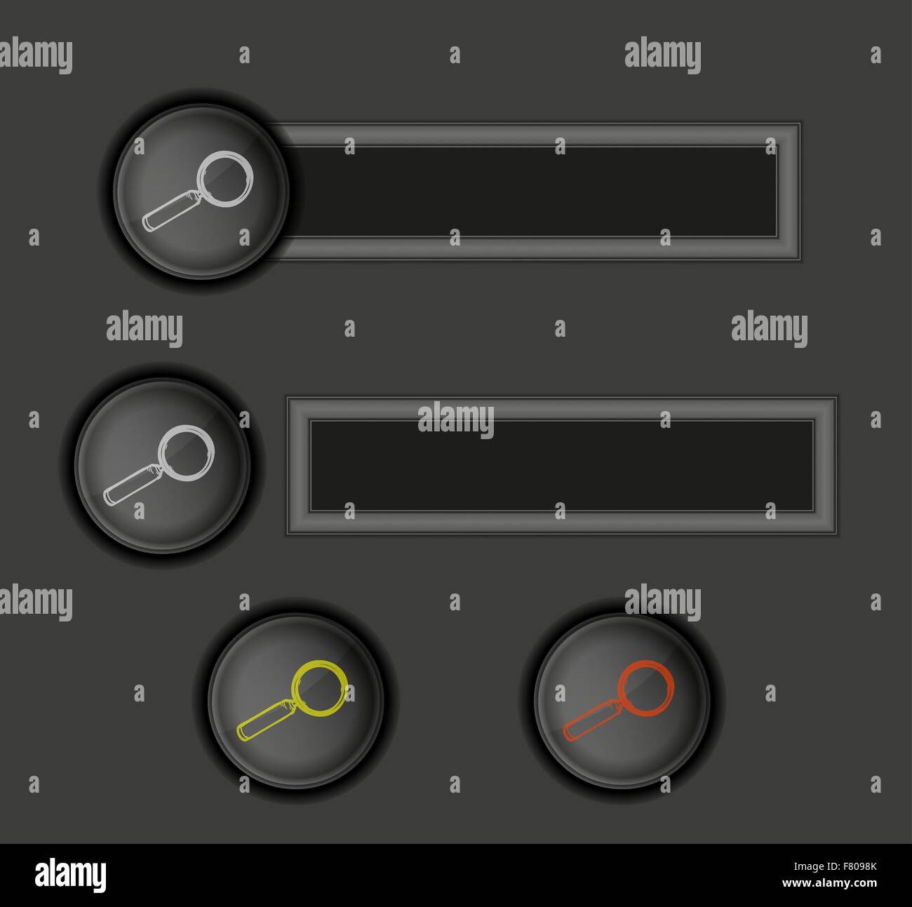 buttons with magnifying glass Stock Vector Image & Art - Alamy