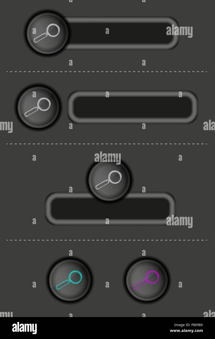 buttons with magnifying glass Stock Vector Image & Art - Alamy