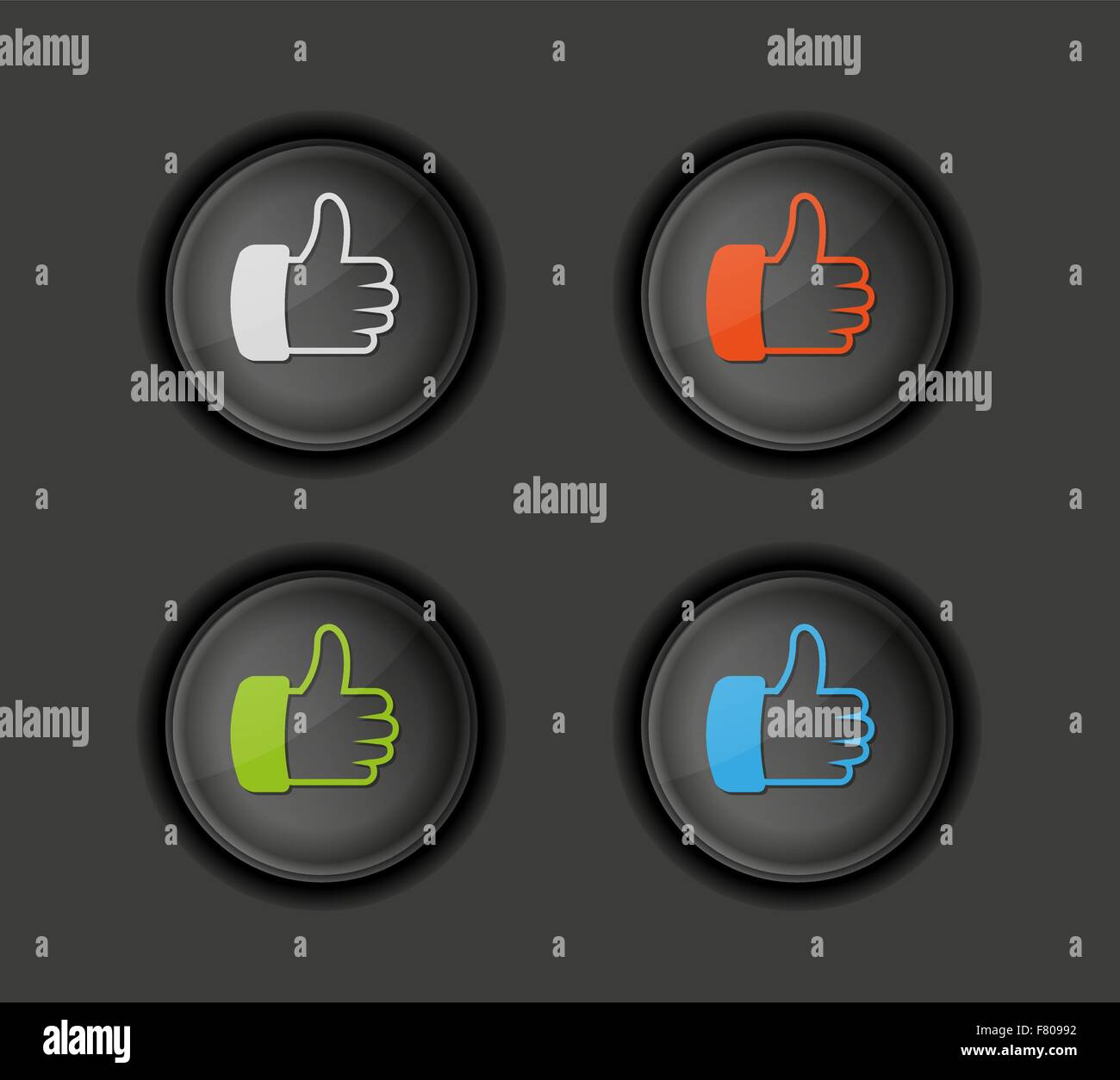 Thumb up button Stock Vector Images - Alamy