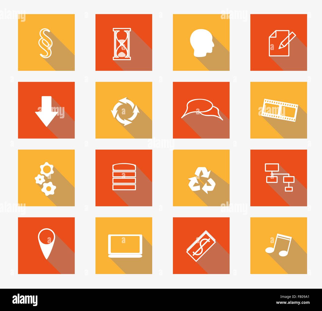 vector collection of flat icons Stock Vector Image & Art - Alamy