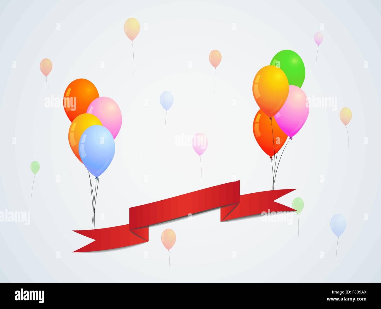 Red balloon ribbon isolated Stock Vector Images - Alamy