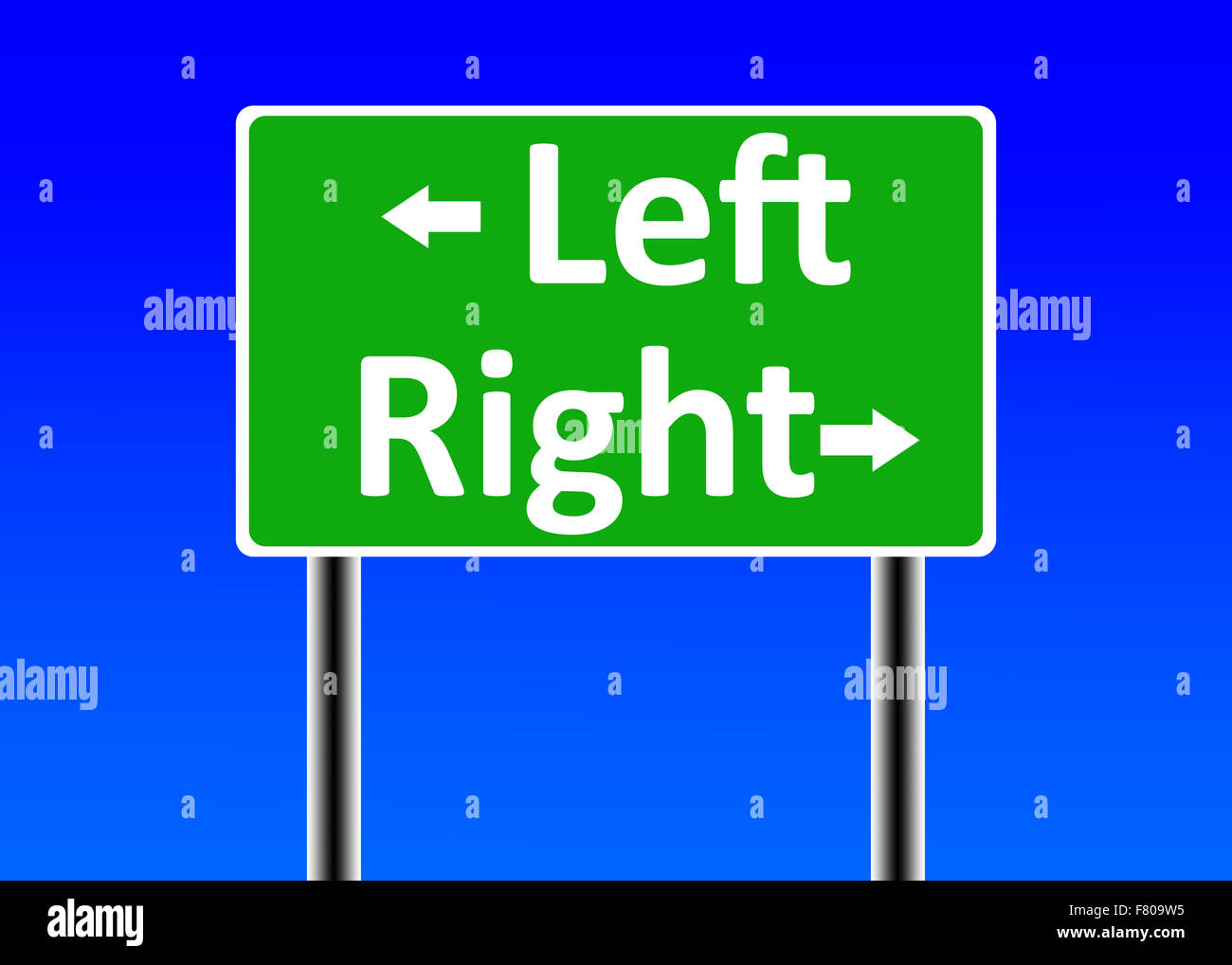 Left right illustration of a road sign Stock Photo - Alamy
