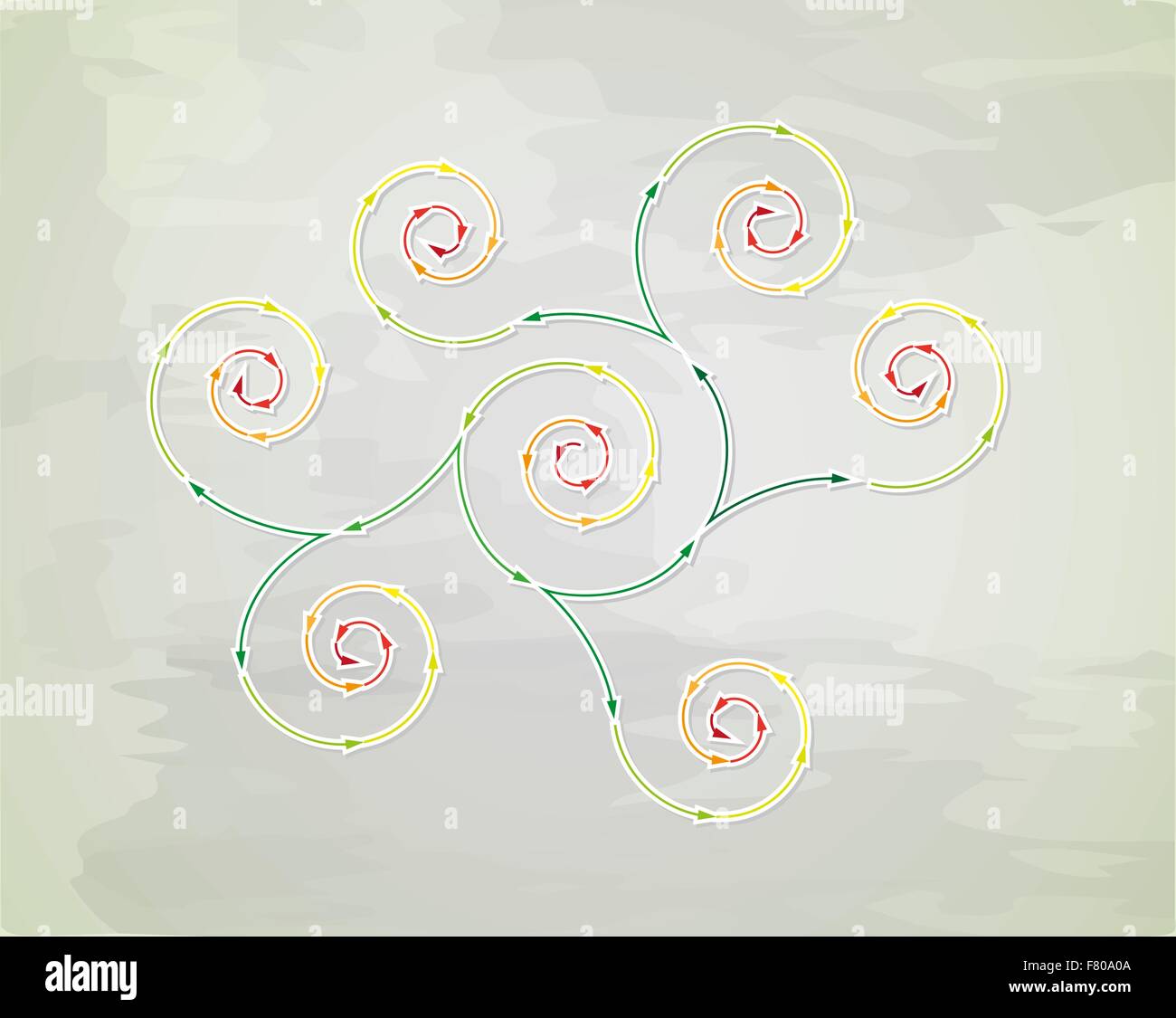 connected spiral arrows Stock Vector Image & Art - Alamy