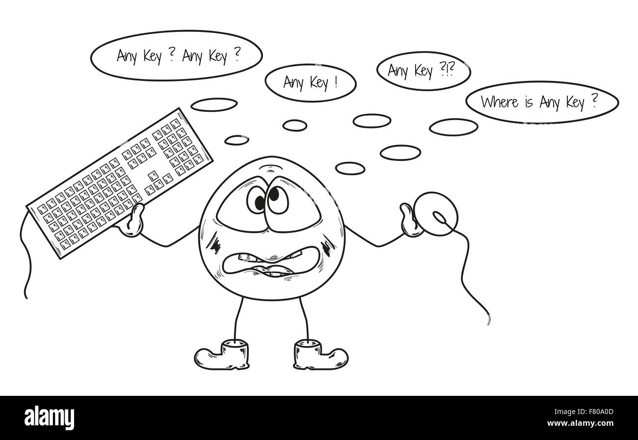 funny creature and any key problem, sketch Stock Vector Image & Art - Alamy