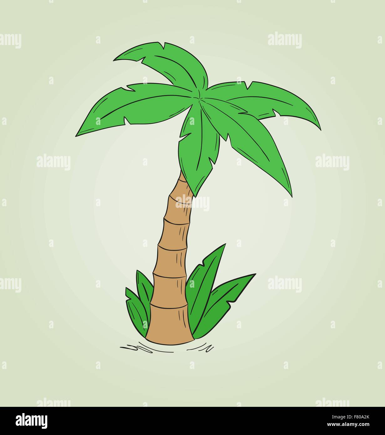 Cute green palm tree Stock Vector Images - Alamy