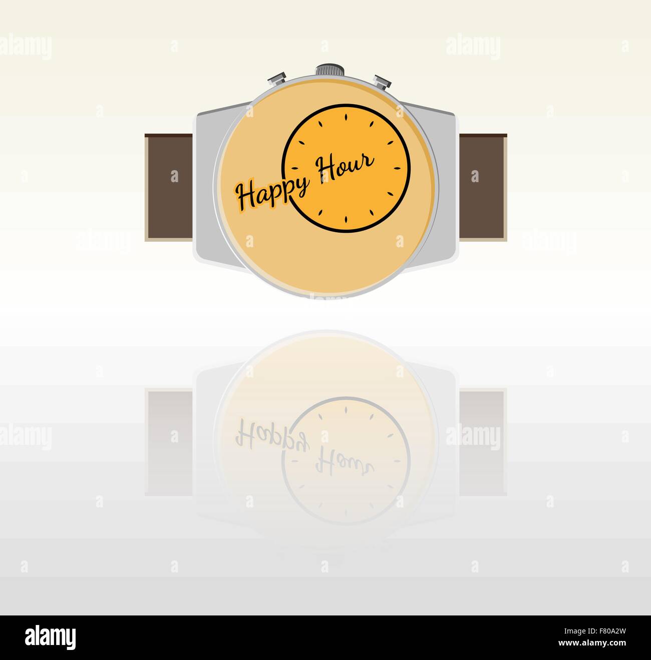 happy hour background with watch Stock Vector Image & Art - Alamy