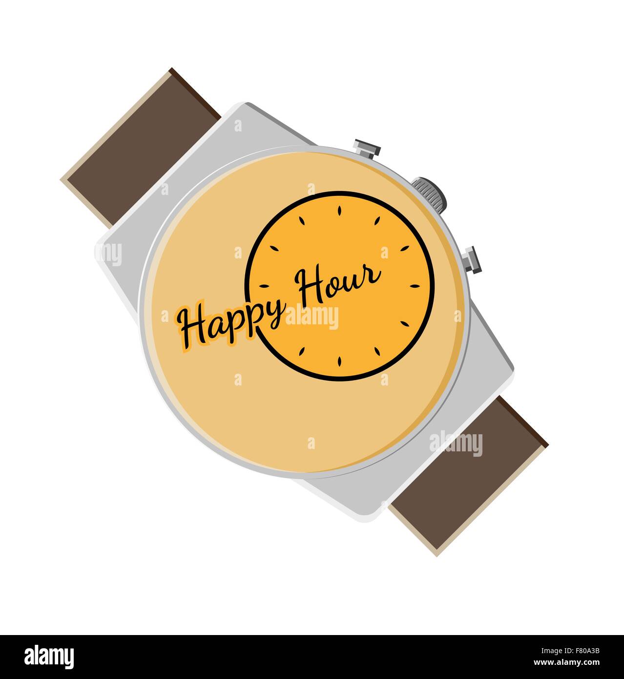 happy hour background with watch Stock Vector Image & Art - Alamy