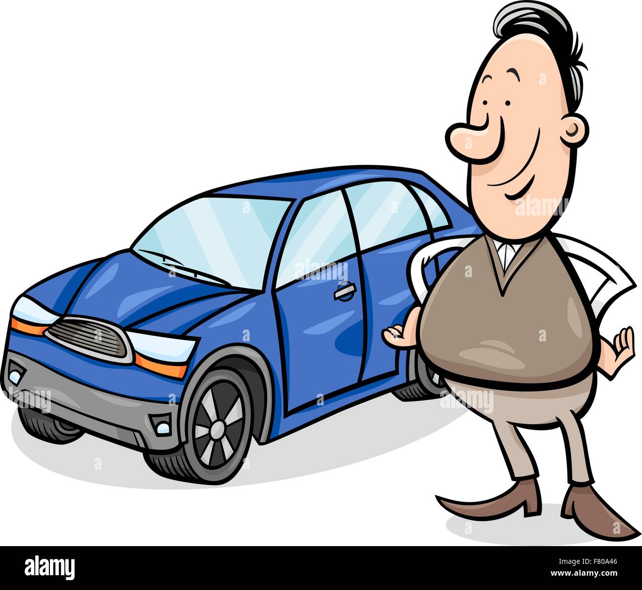 man and car cartoon illustration Stock Vector Image & Art - Alamy