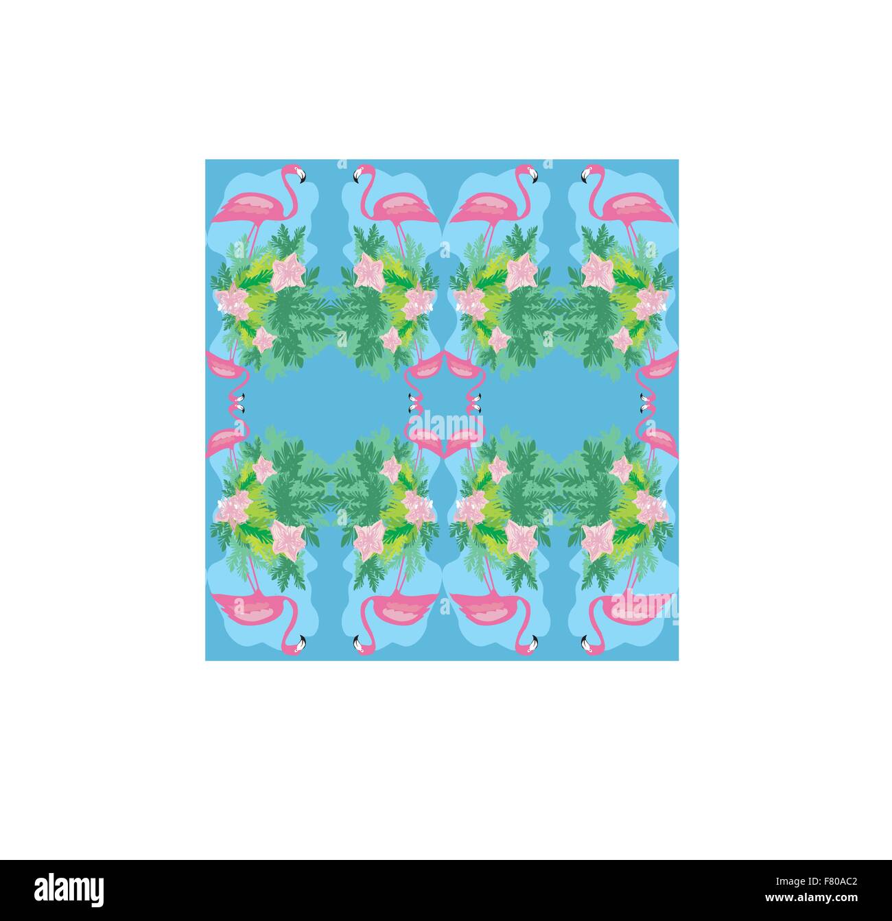 Summer background flamingo flowers Cut Out Stock Images & Pictures - Alamy