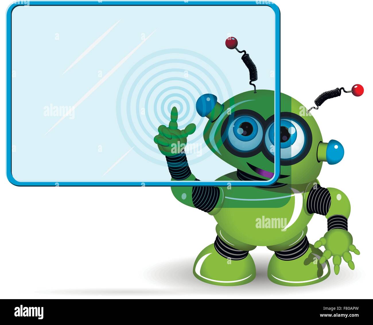 Green Robot and Screen Stock Vector Image & Art - Alamy
