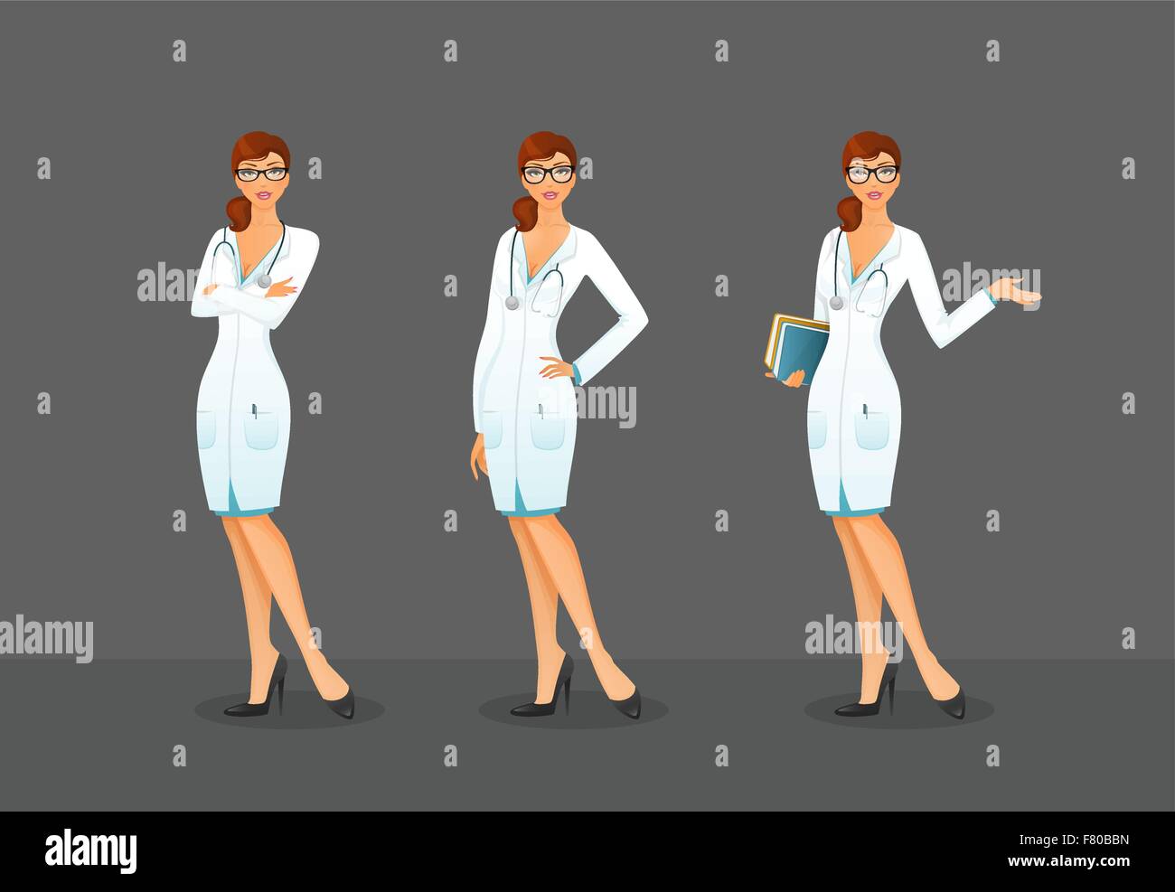 Doctor poses in hospital Stock Vector Images - Alamy