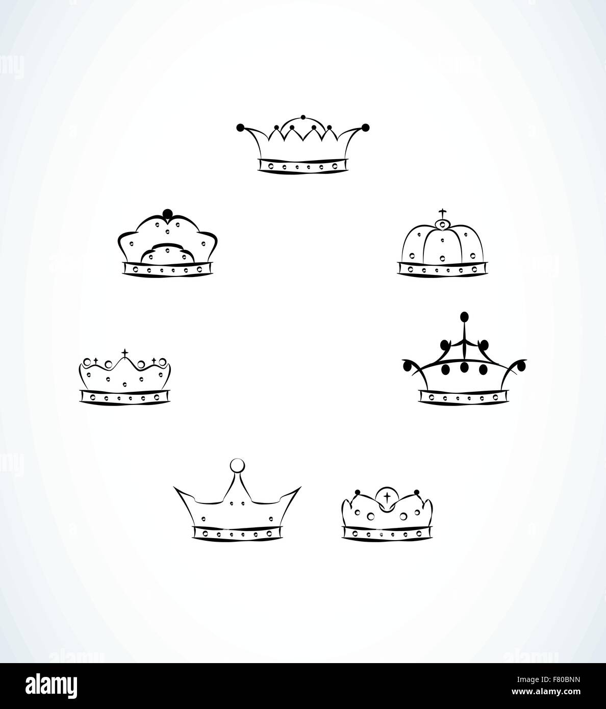 set of seven crowns Stock Vector Image & Art - Alamy