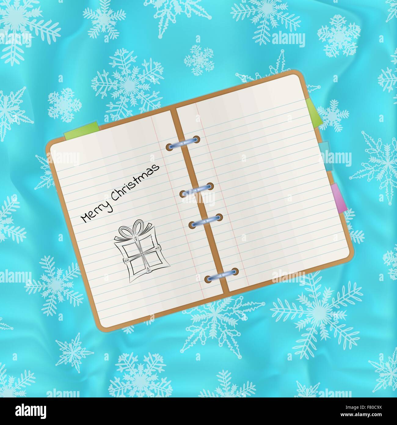 Christmas background notebook gift Stock Vector Images - Alamy