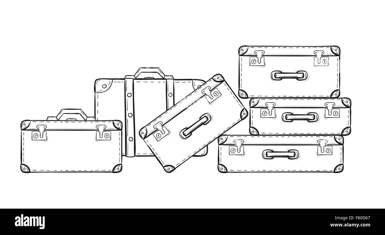 sketch of the suitcases Stock Vector Image & Art - Alamy