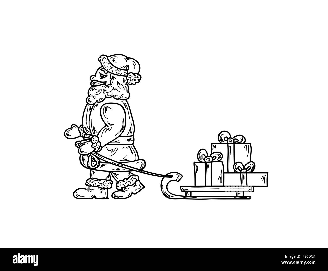 Image christmas gifts santa Black and White Stock Photos & Images - Alamy