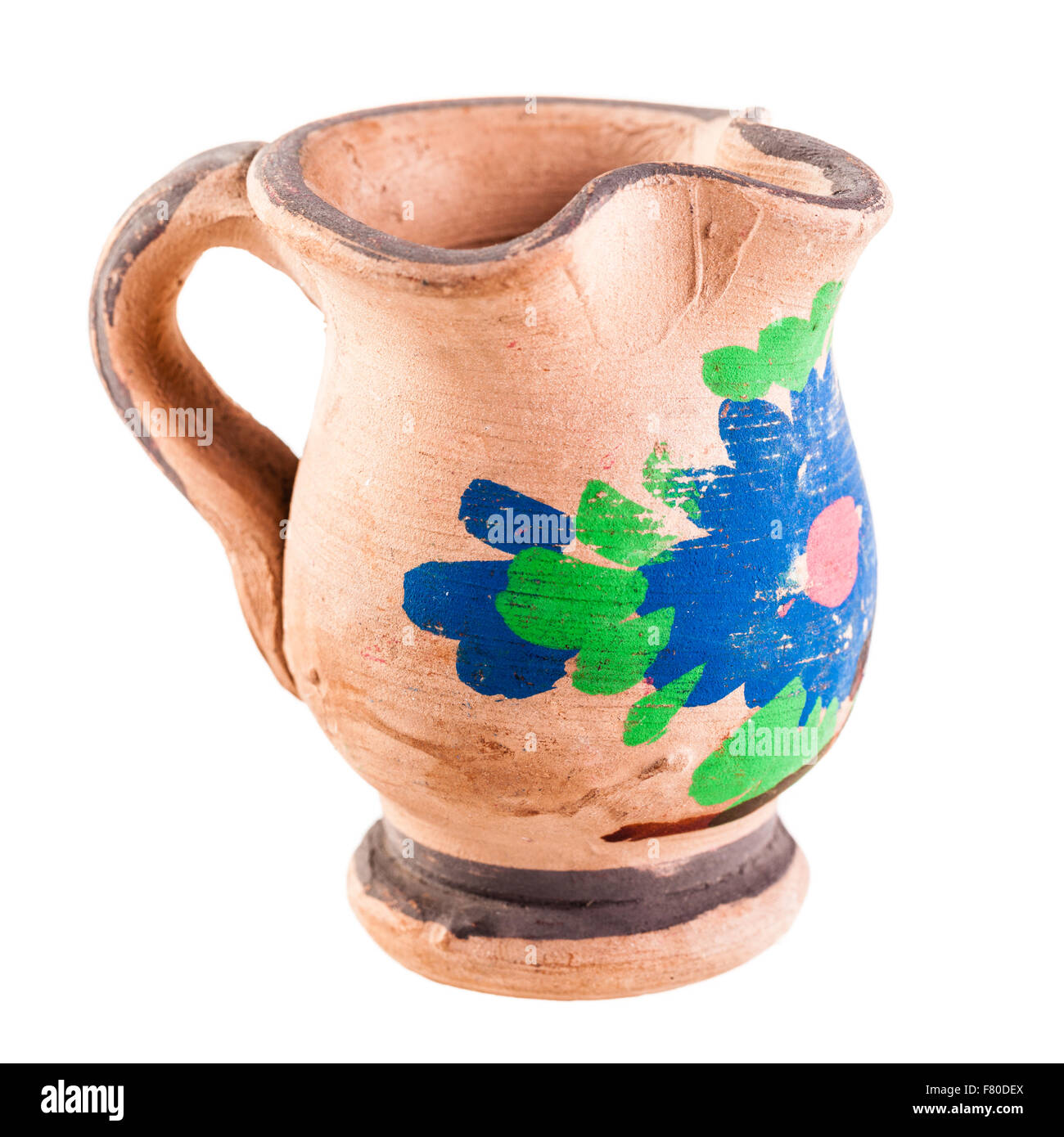 a small italian clay pitcher isolated over a white background Stock ...
