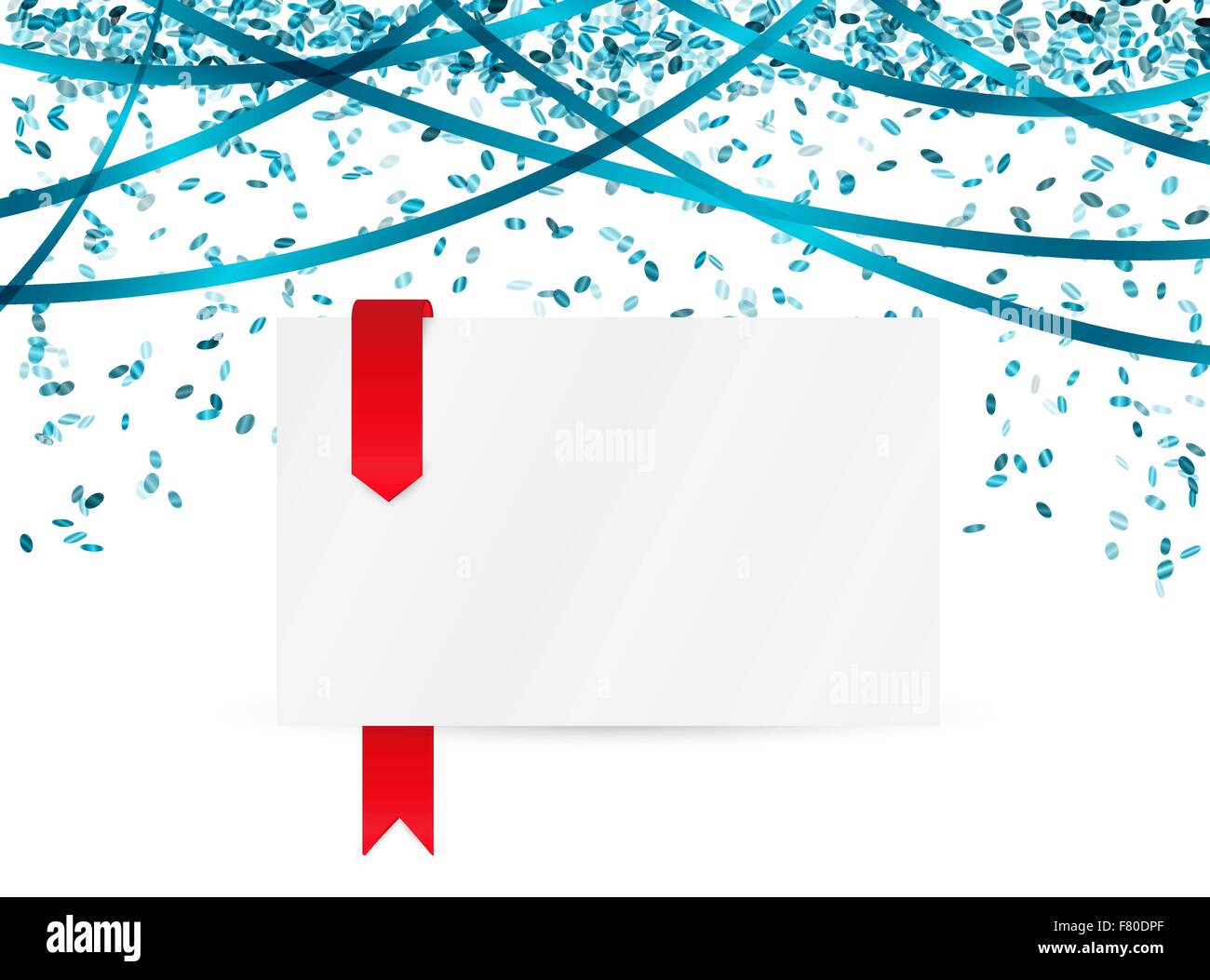 falling blue confetti and blank paper Stock Vector Image & Art - Alamy