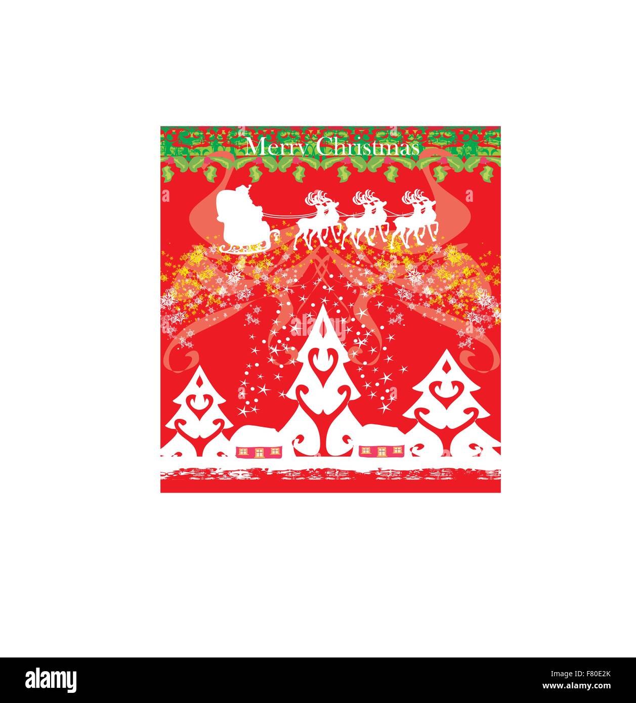 abstract landscape with houses and Santa Stock Vector Image & Art - Alamy