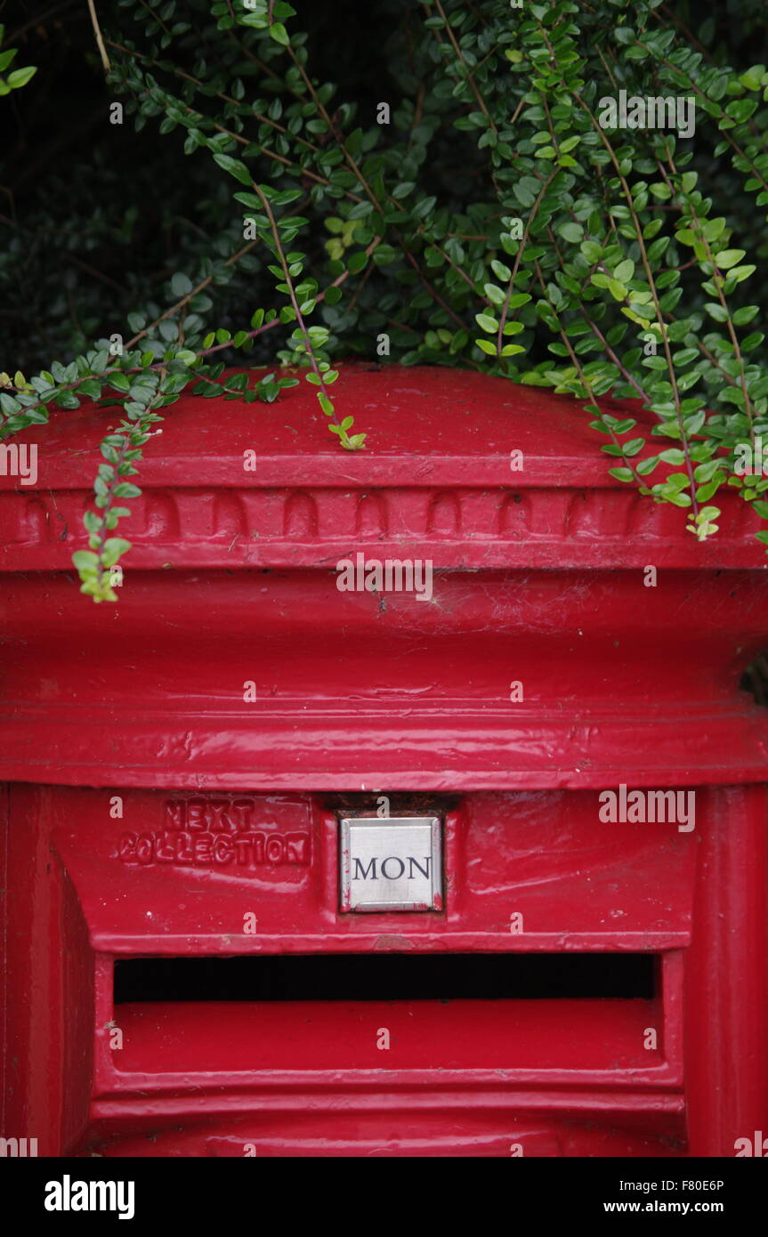 British postbox with next collection on a Monday showing Stock Photo ...