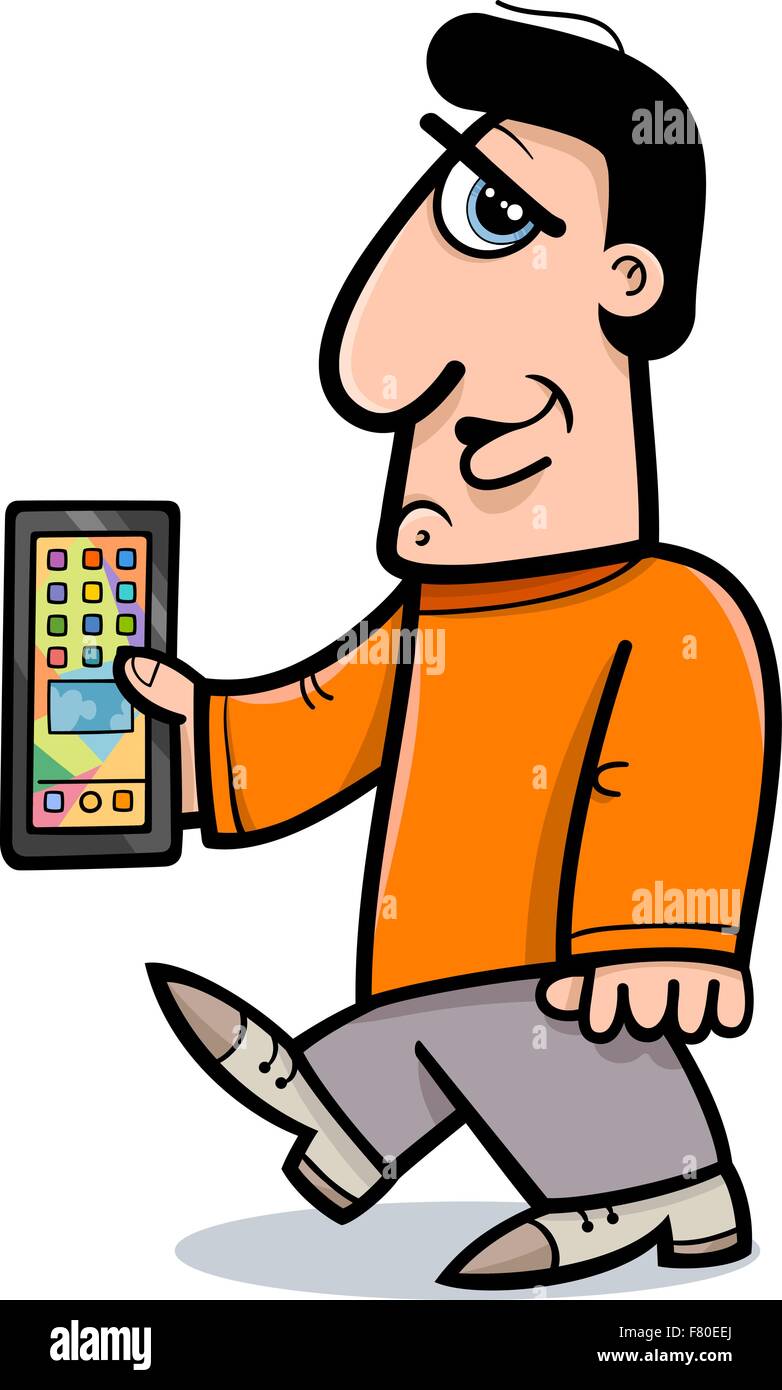 man with smart phone cartoon Stock Vector Image & Art - Alamy