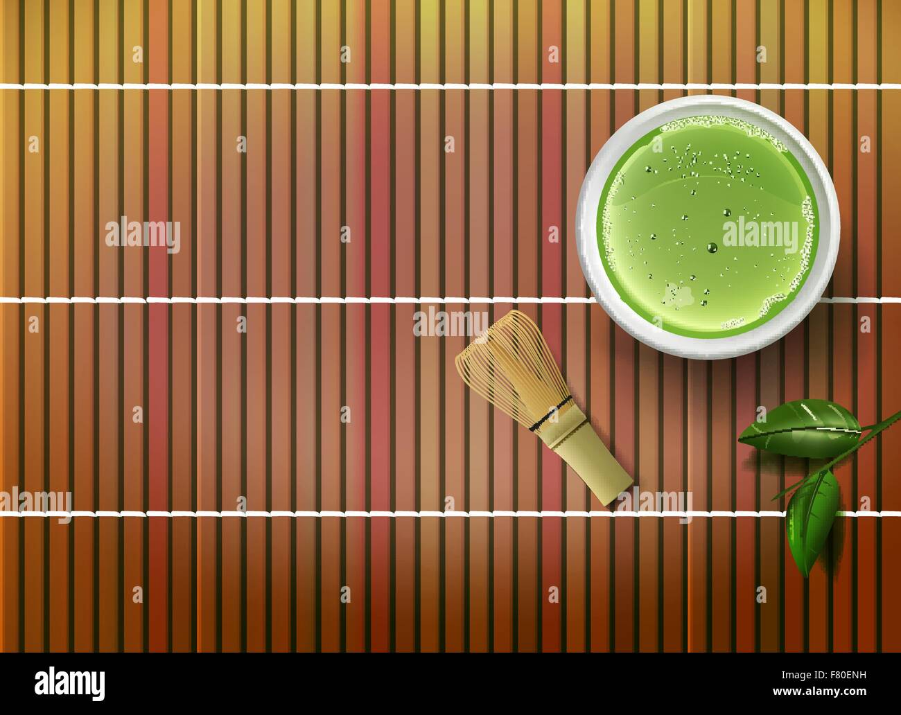 Matcha powder bamboo tea Stock Vector Images - Alamy