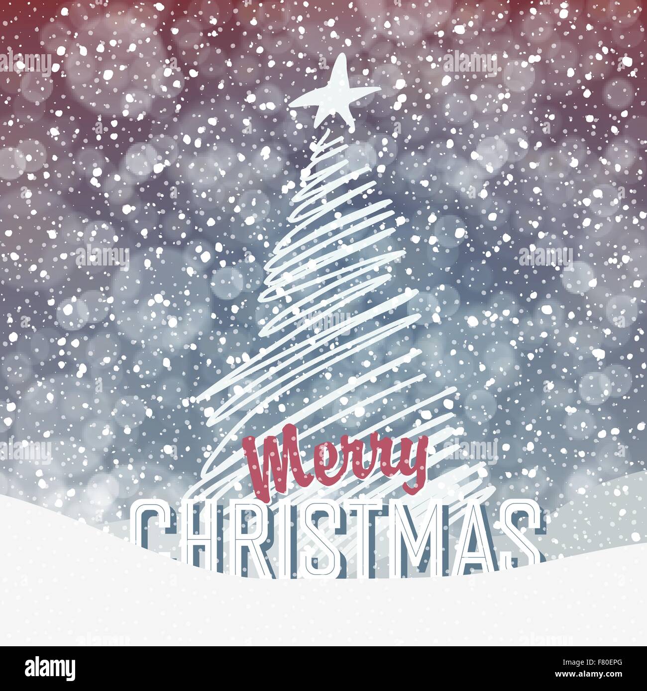 Falling Snow. Christmas Background with Christmas Tree Symbol Stock ...