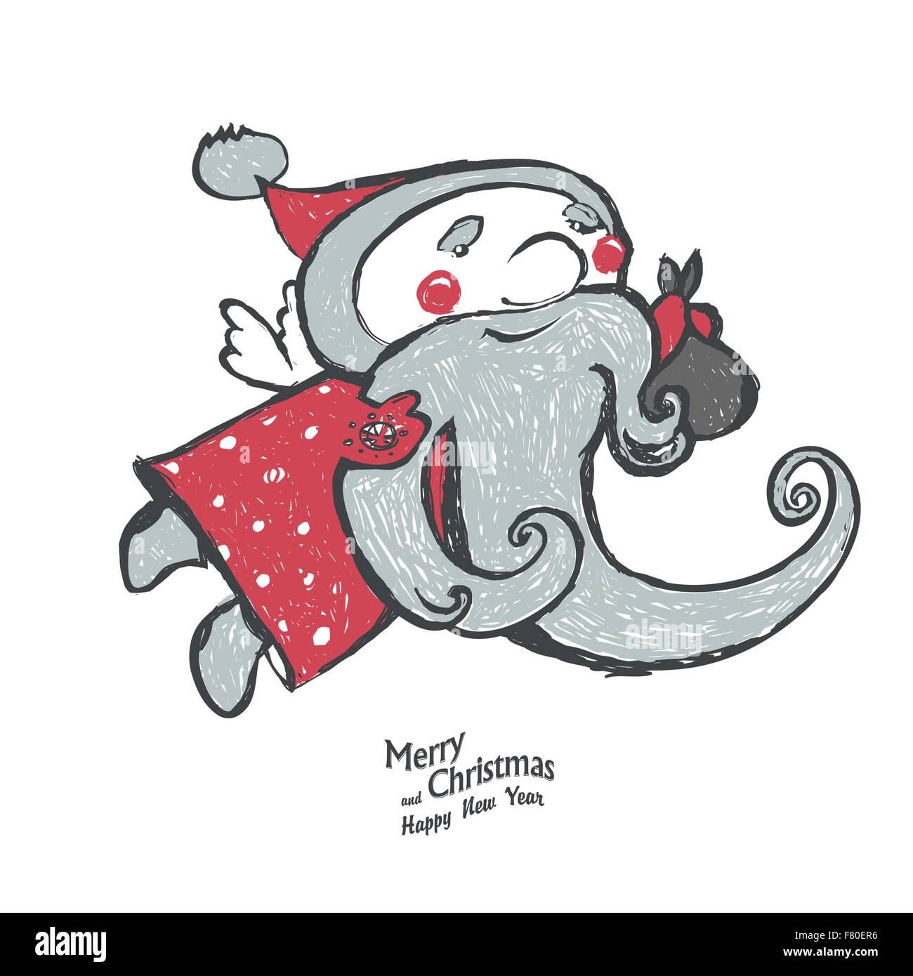 Hand-Drawn Santa on white Stock Vector Image & Art - Alamy