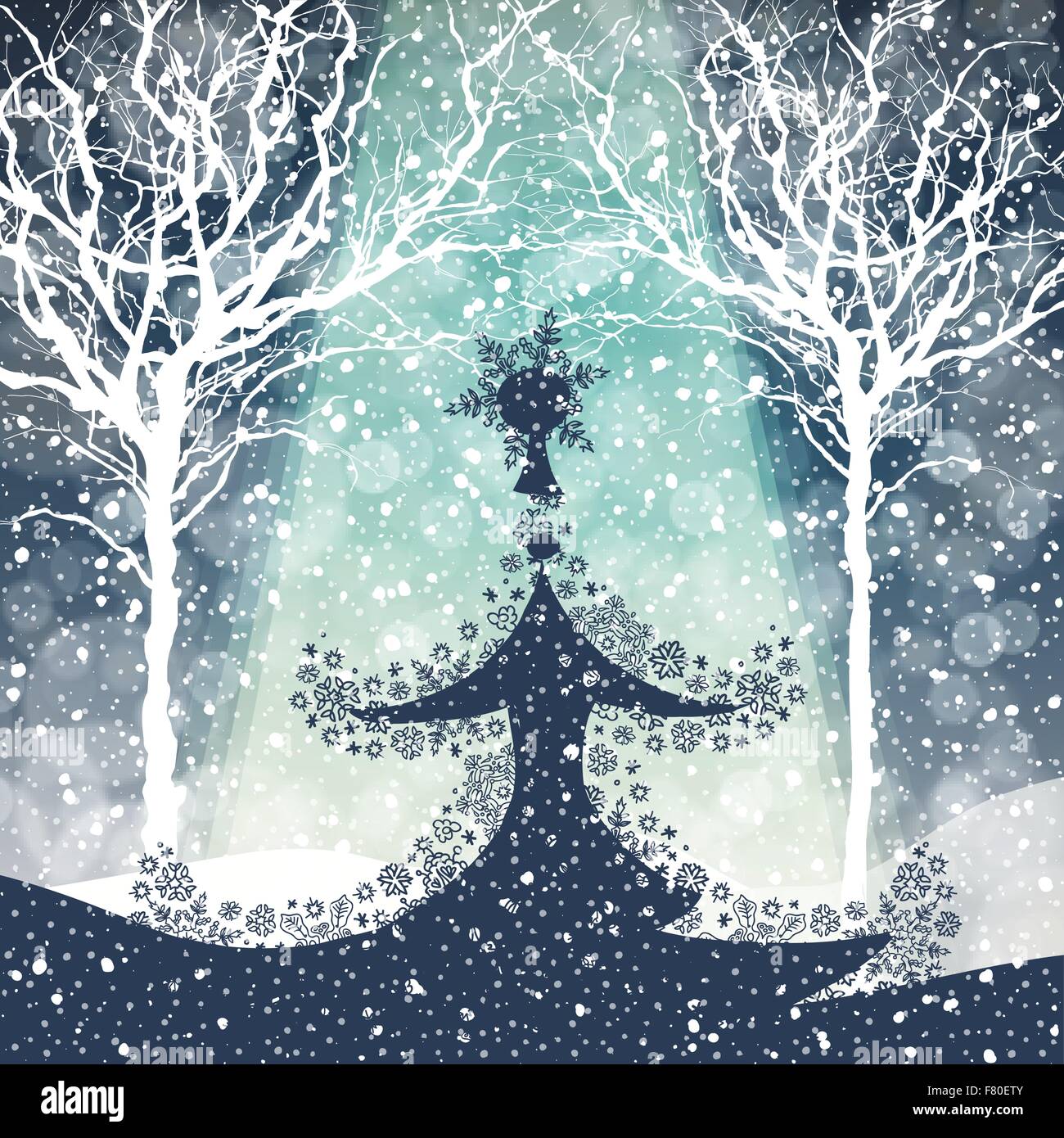 Falling white snowflakes draw Stock Vector Images - Alamy