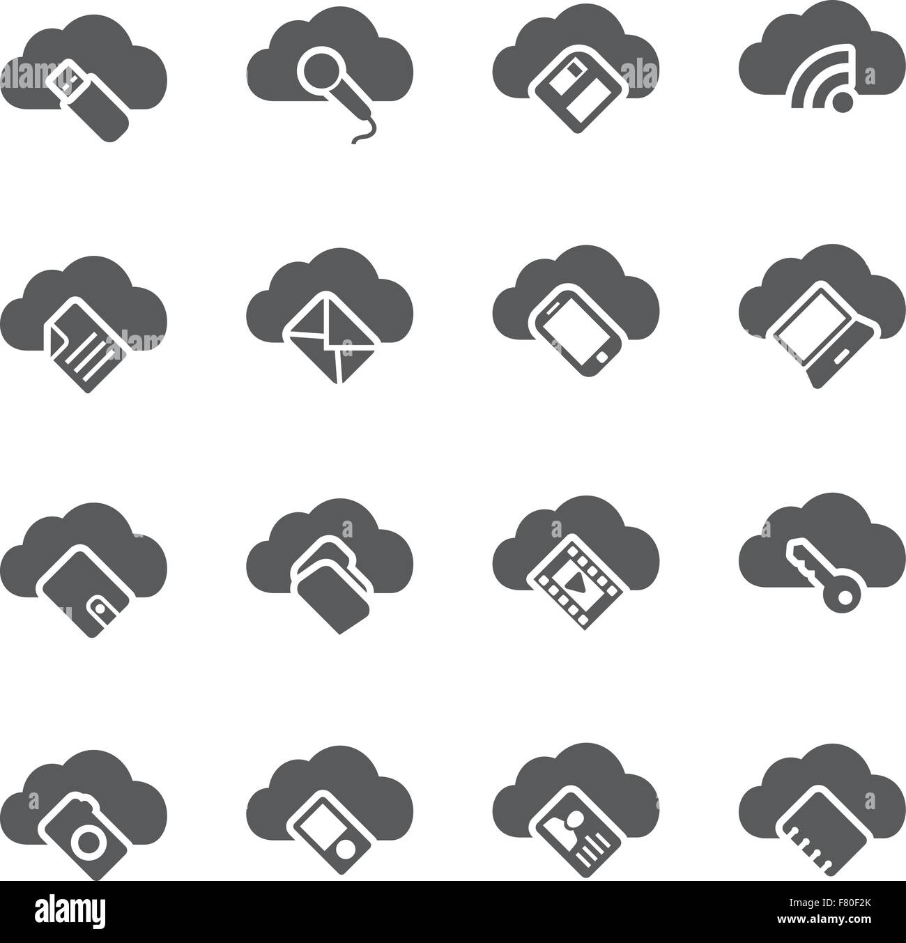 Cloud icons set collection Cut Out Stock Images & Pictures - Alamy