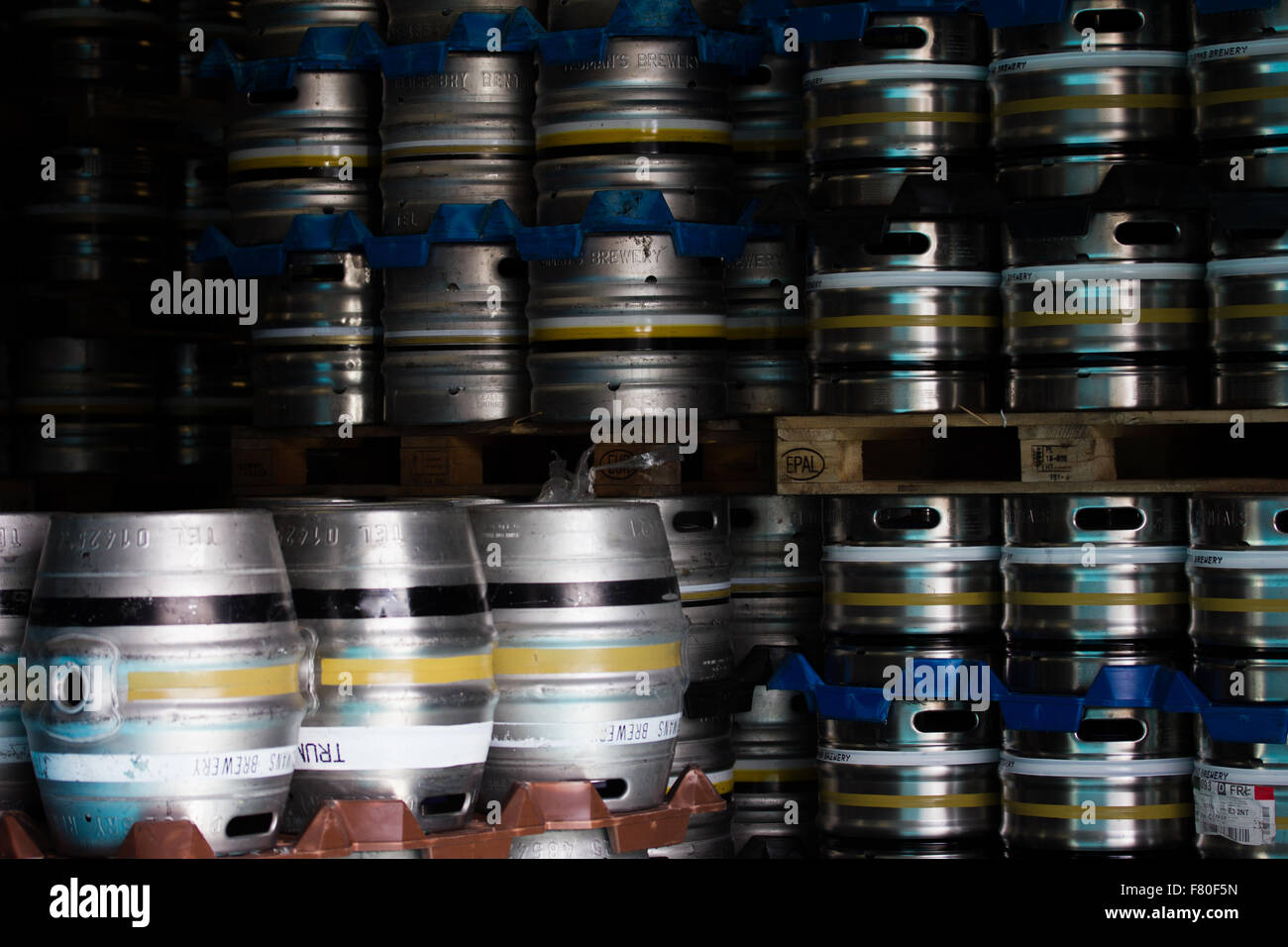 Casks and kegs at Truman's Brewery in East London Stock Photo - Alamy