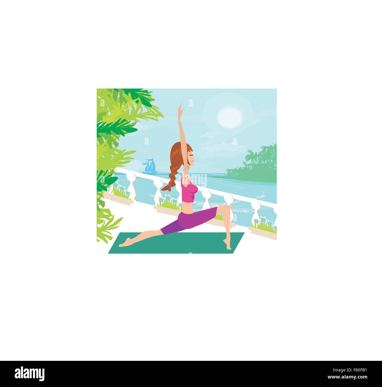Woman balance mat in Stock Vector Images - Alamy