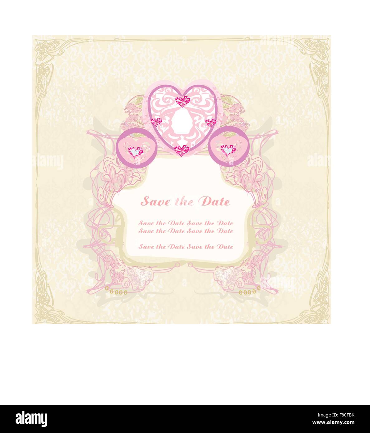 vintage floral carriage invitation Stock Vector Image & Art - Alamy