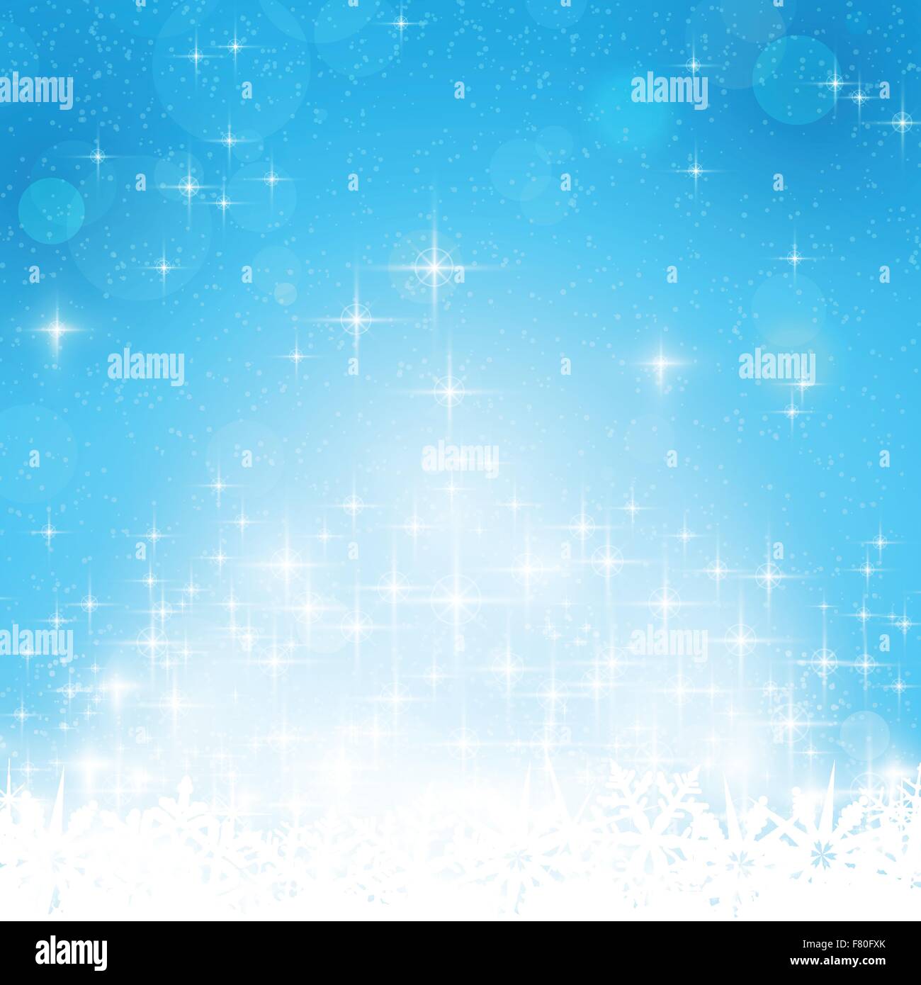 Blue winter, Christmas background with stars and lights Stock Vector ...
