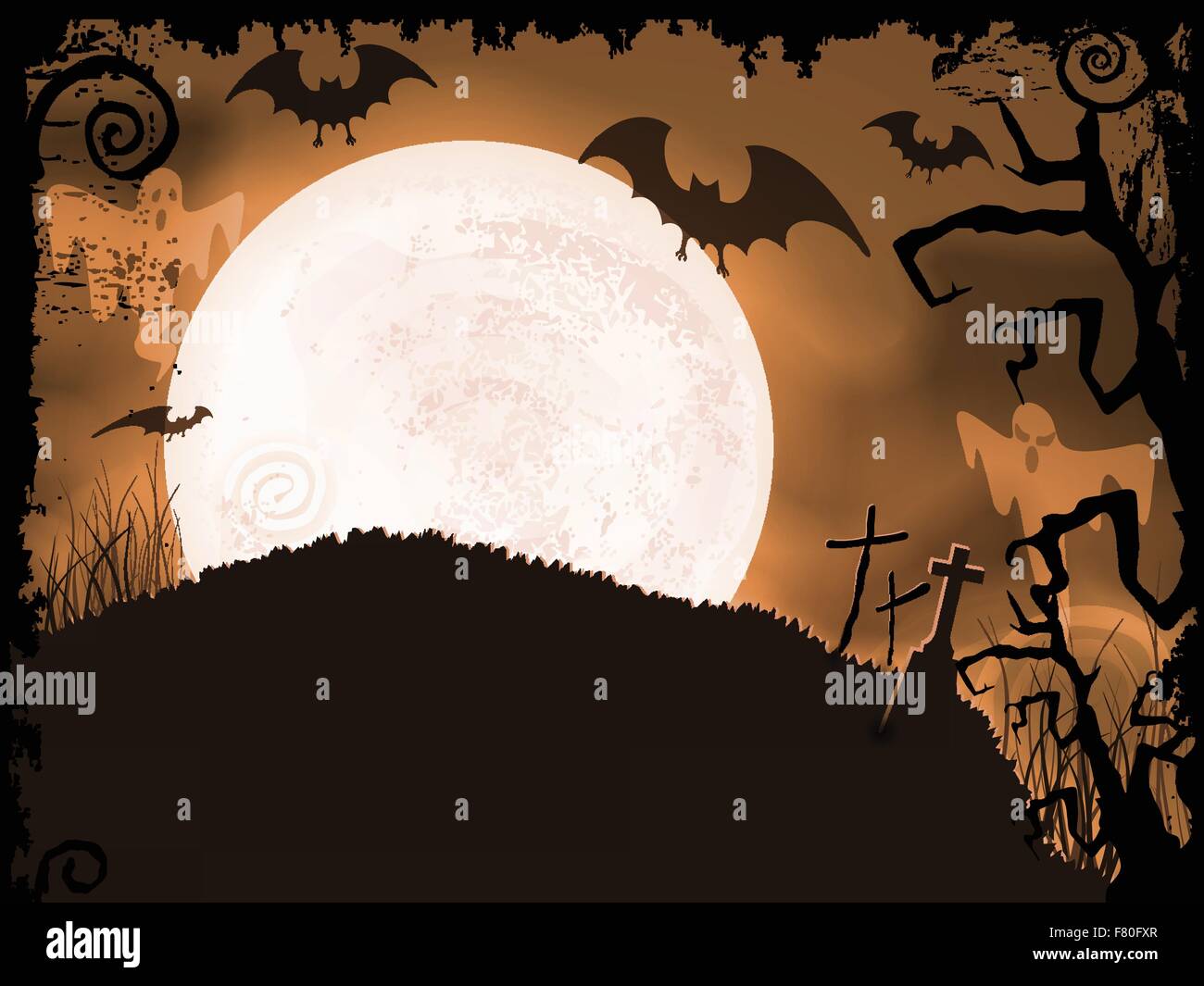 Orange black spooky sky Stock Vector Images - Alamy