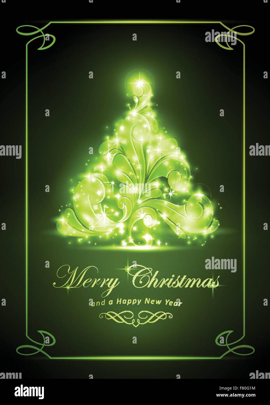 Golden christmas card Stock Vector Images - Alamy