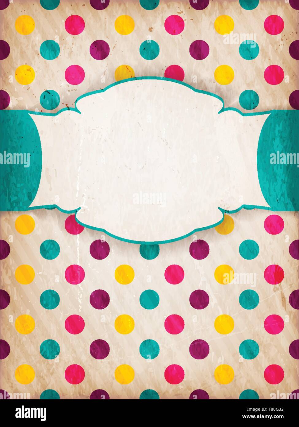 Colorful textured polka dot design with label Stock Vector Image & Art ...