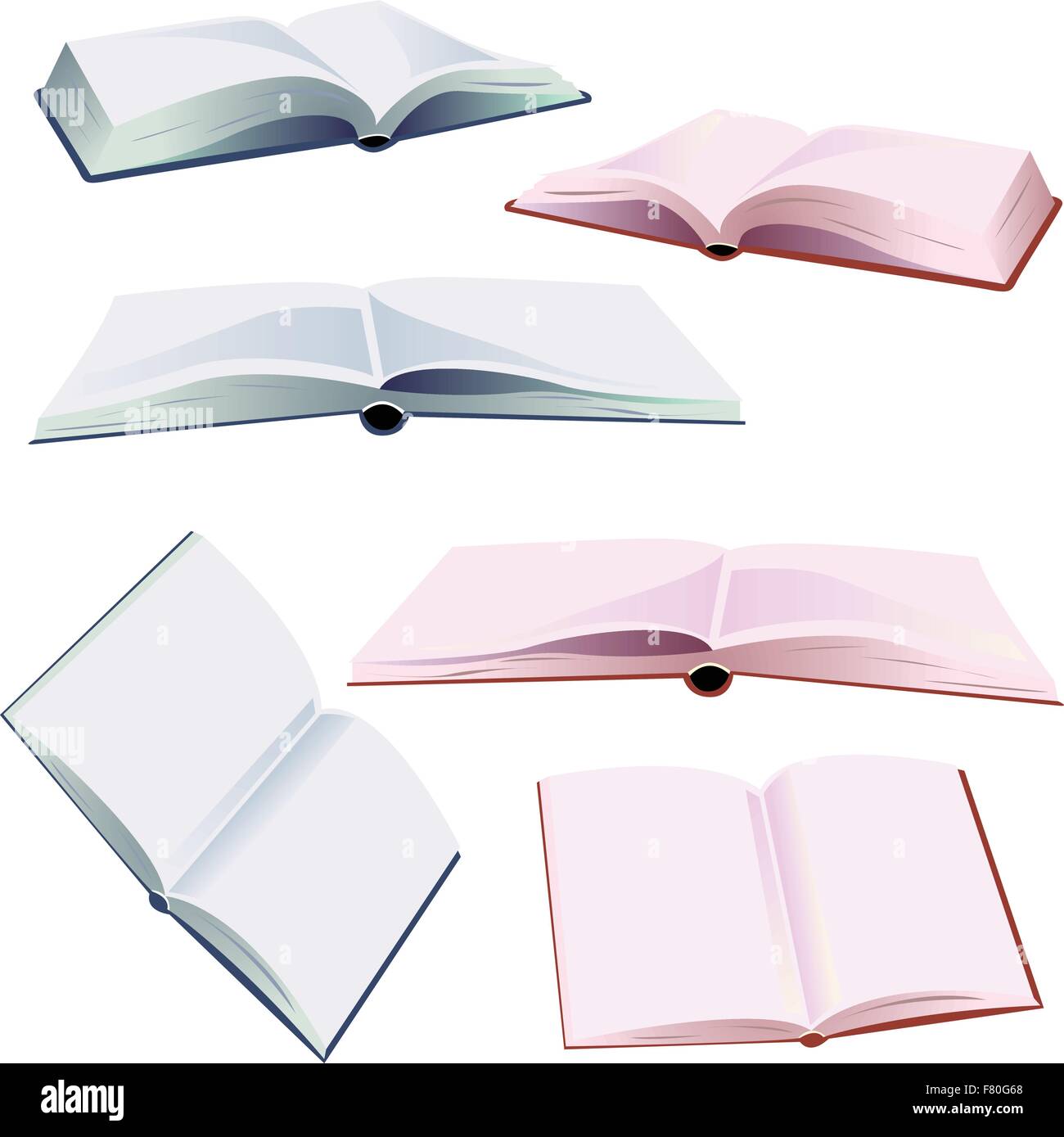 set of open books Stock Vector Image & Art - Alamy