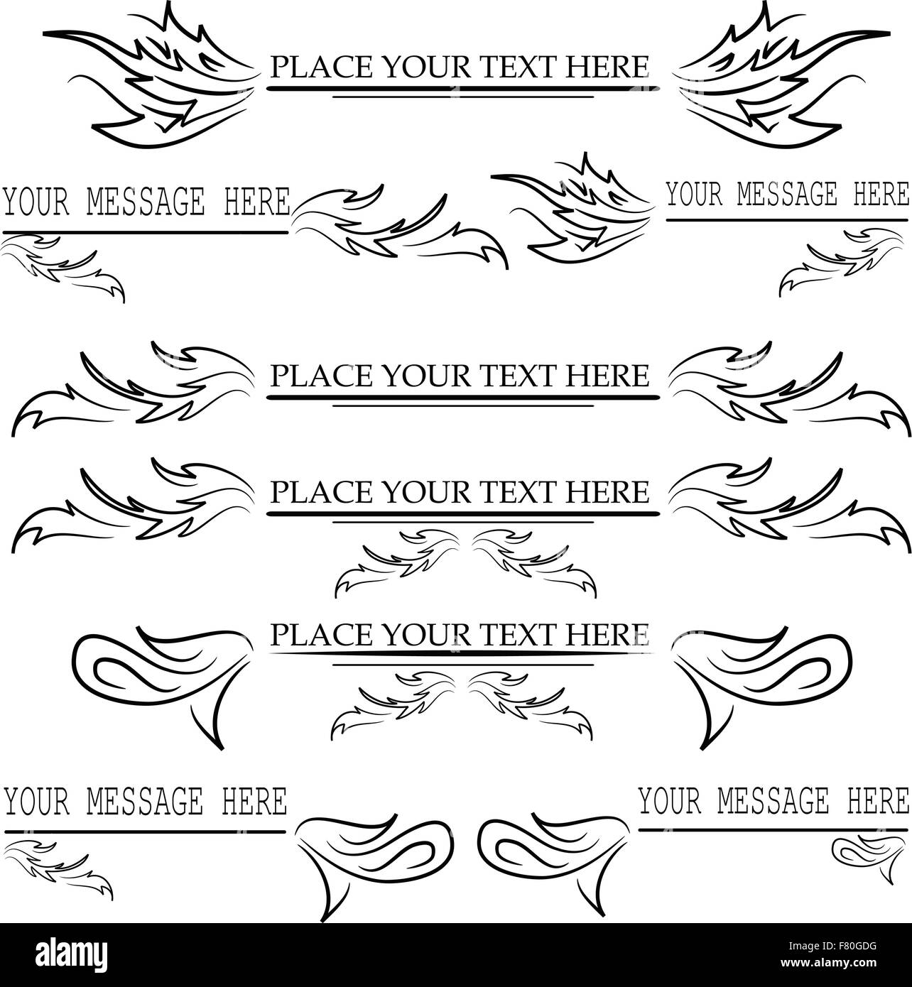 Calligraphic design element Black and White Stock Photos & Images - Alamy