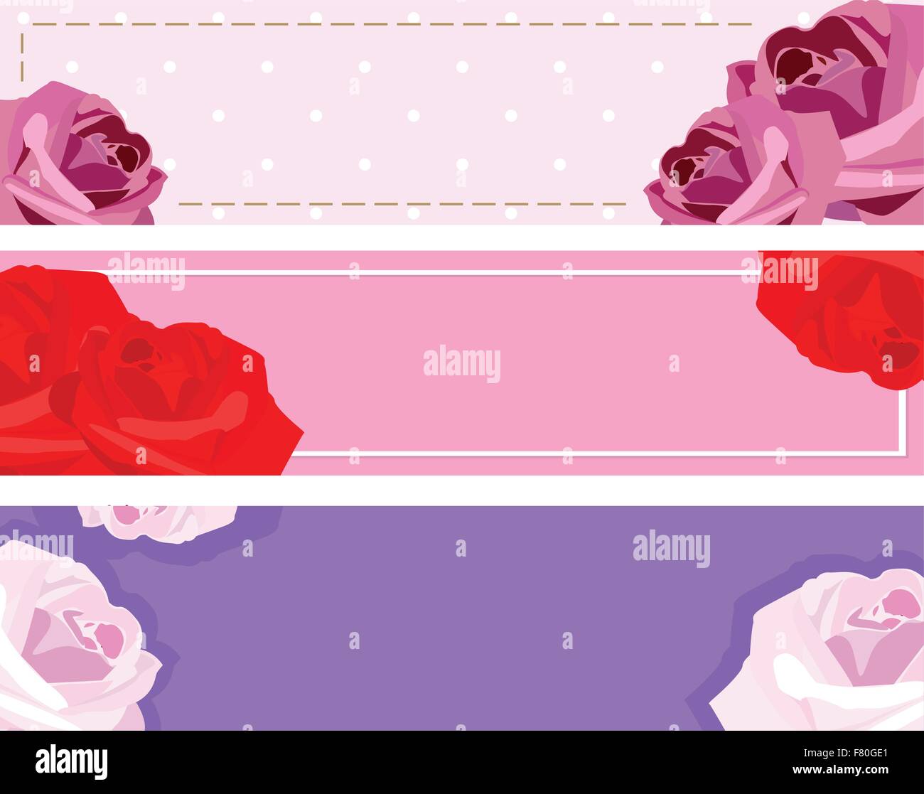 banners with roses Stock Vector Image & Art - Alamy