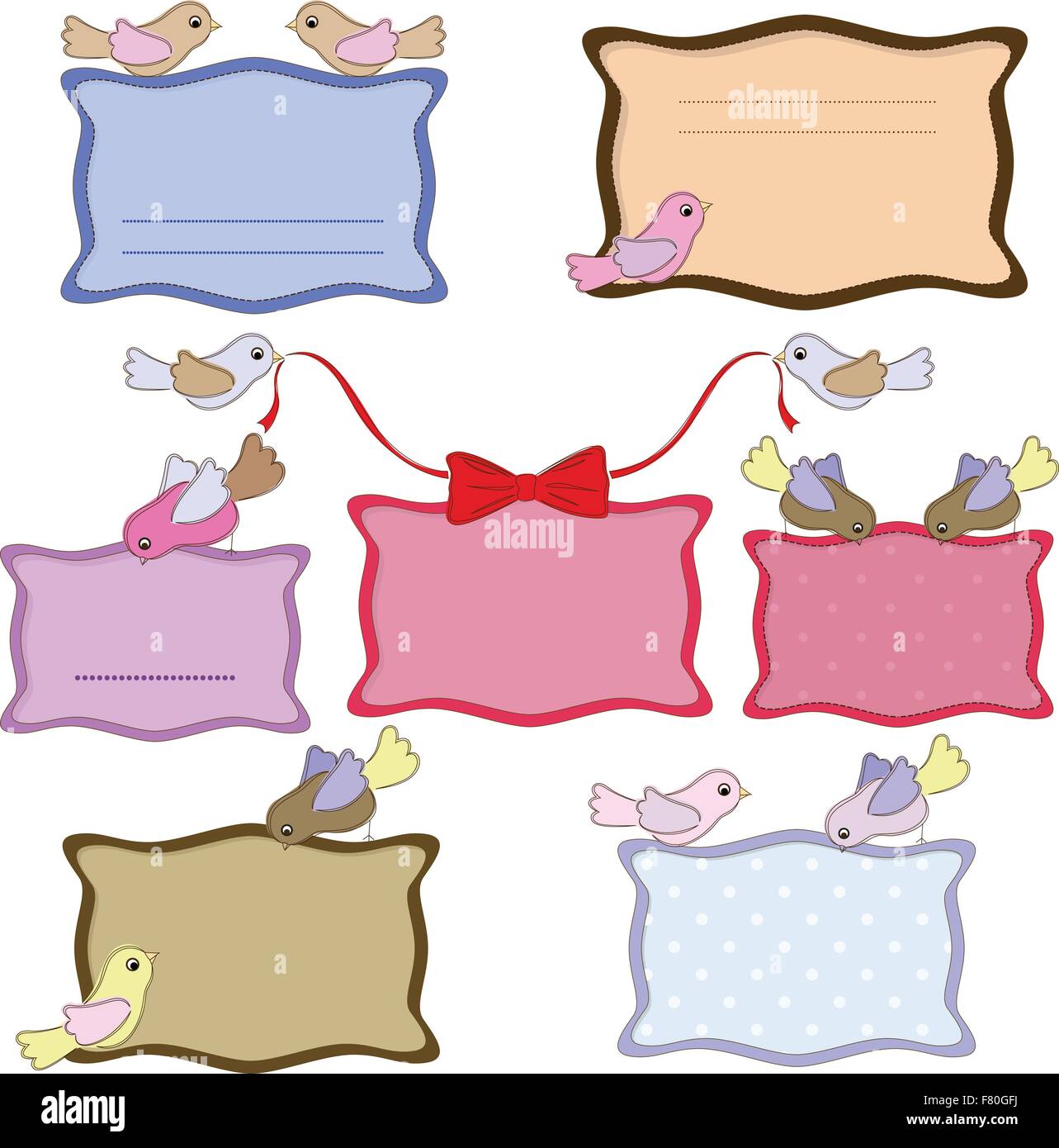 colorful banners with birds Stock Vector Image & Art - Alamy