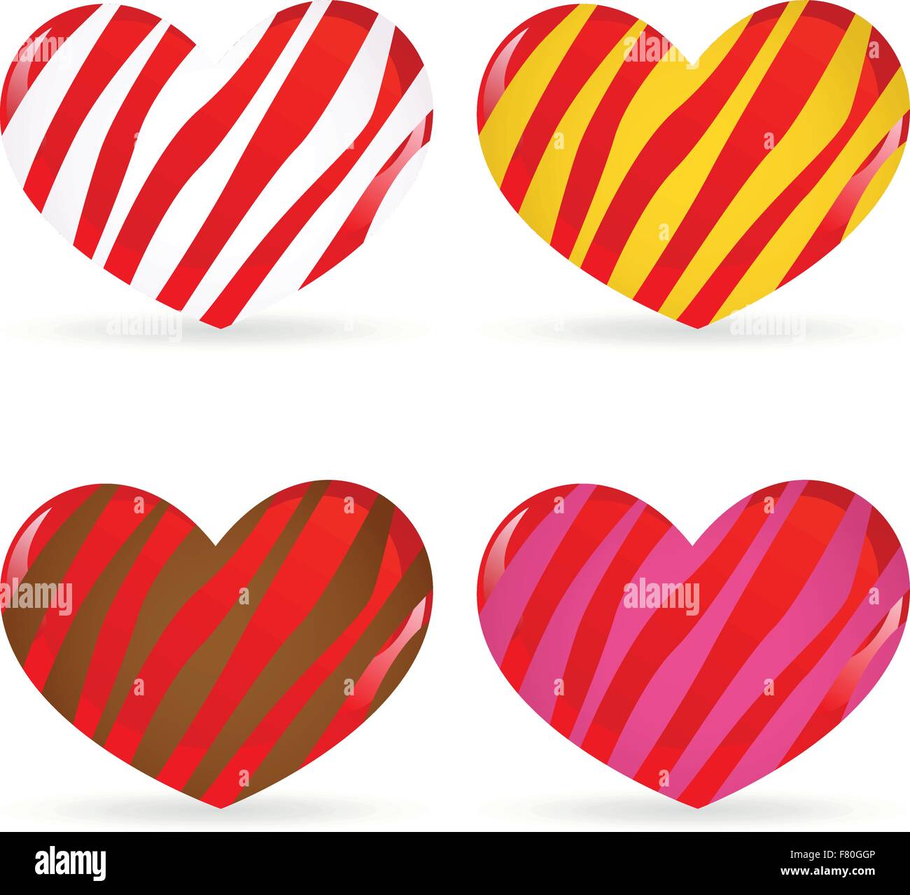 set of striped hearts Stock Vector Image & Art - Alamy