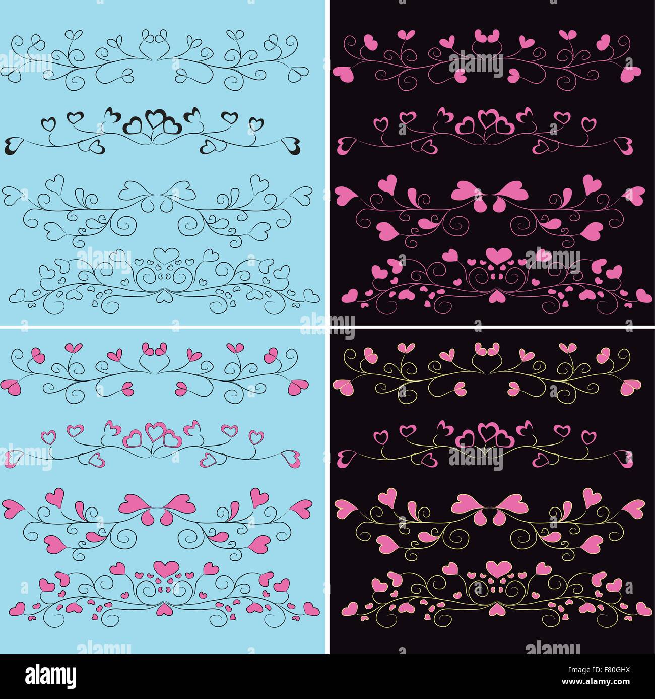 set of romantic design elements Stock Vector Image & Art - Alamy