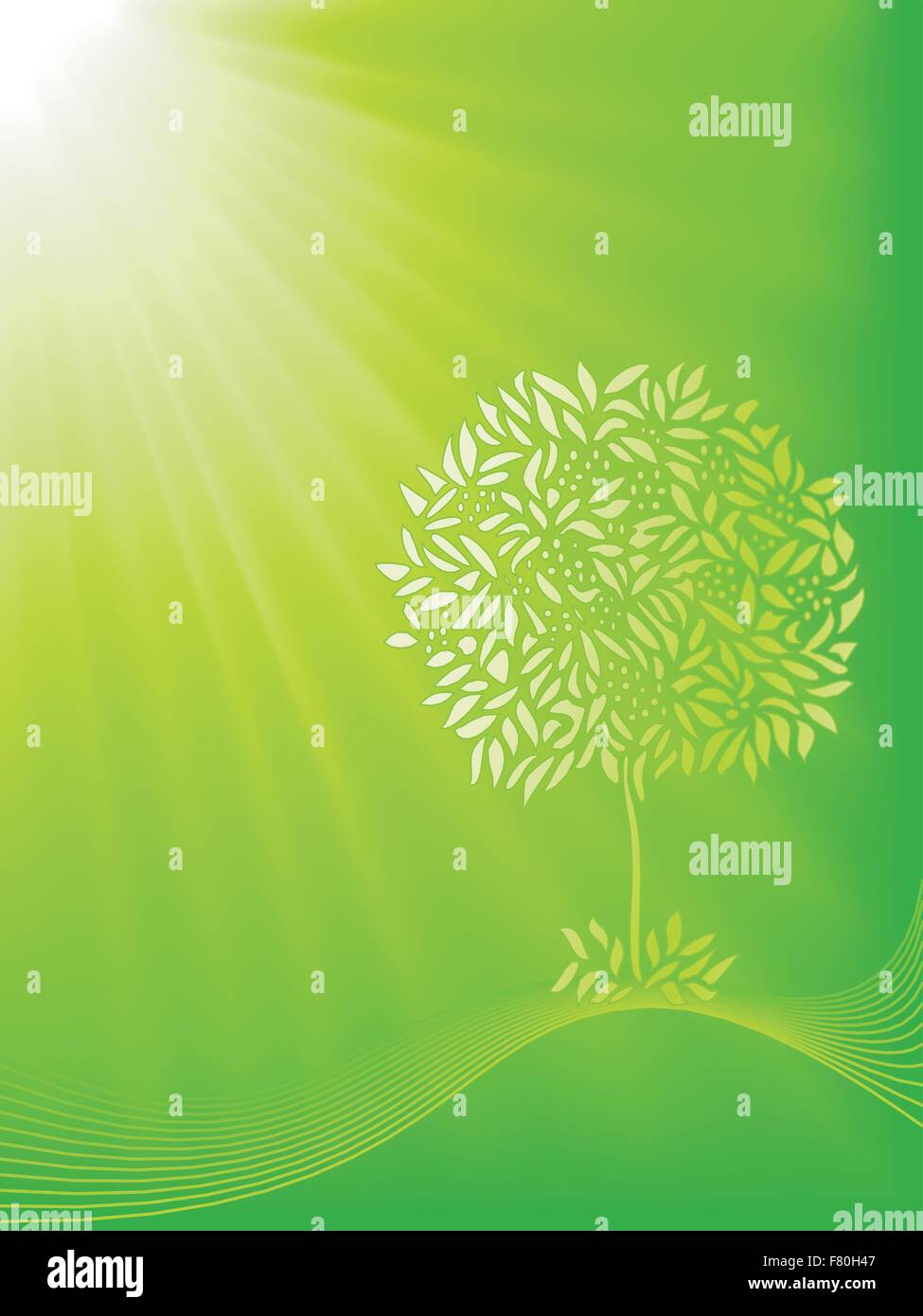 Vertical spring background with tree silhouette Stock Vector Image ...