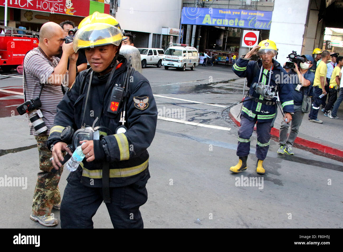 Manila, Philippines. 04th Dec, 2015. A group of firefighter with ...