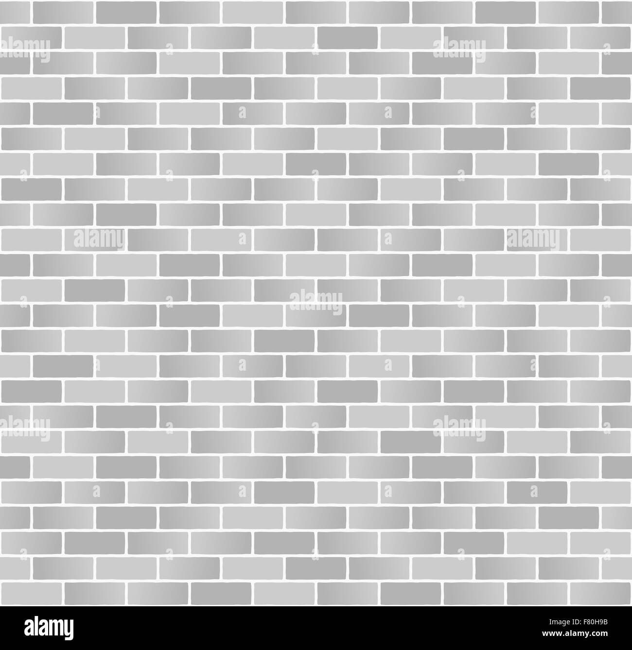 Seamless monochrome brick wall pattern of varied shades on white mortar ...