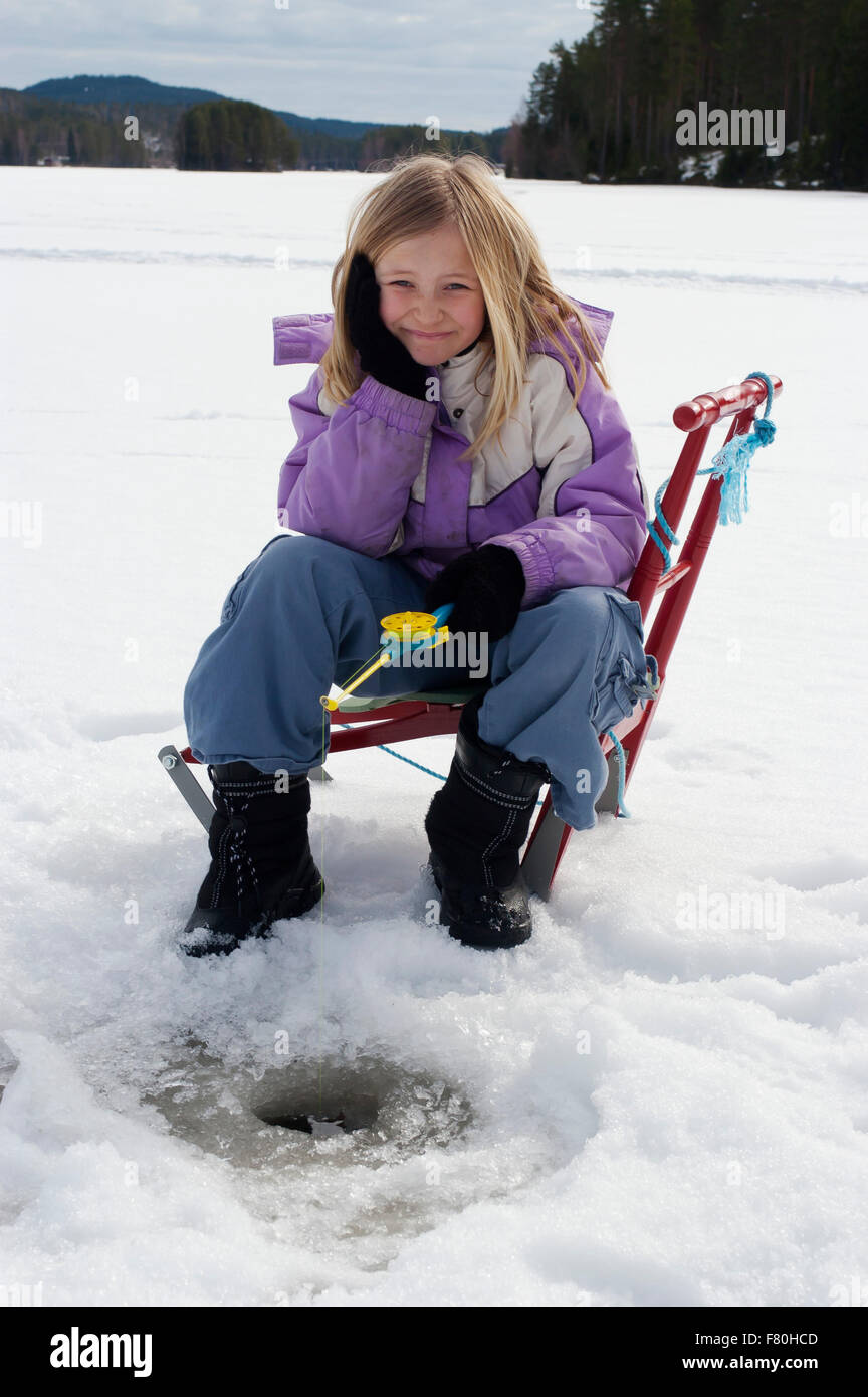 Ice fishing girl hi-res stock photography and images - Alamy