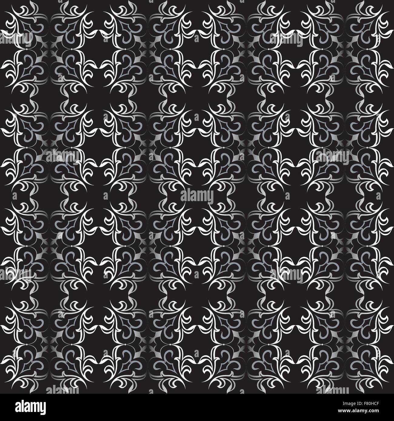 Ornate black and white seamless wallpaper pattern Stock Vector Image ...
