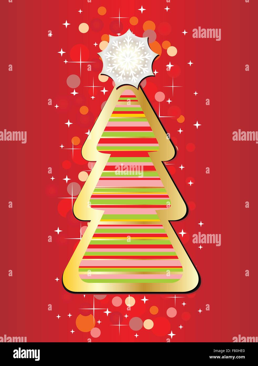 Christmas tree on red background Stock Vector Image & Art - Alamy